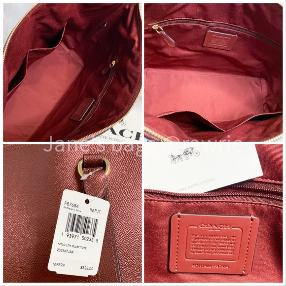 Coach | Bags | New Coach Crossgrain Metallic Leather Gallery Tote | Poshmark